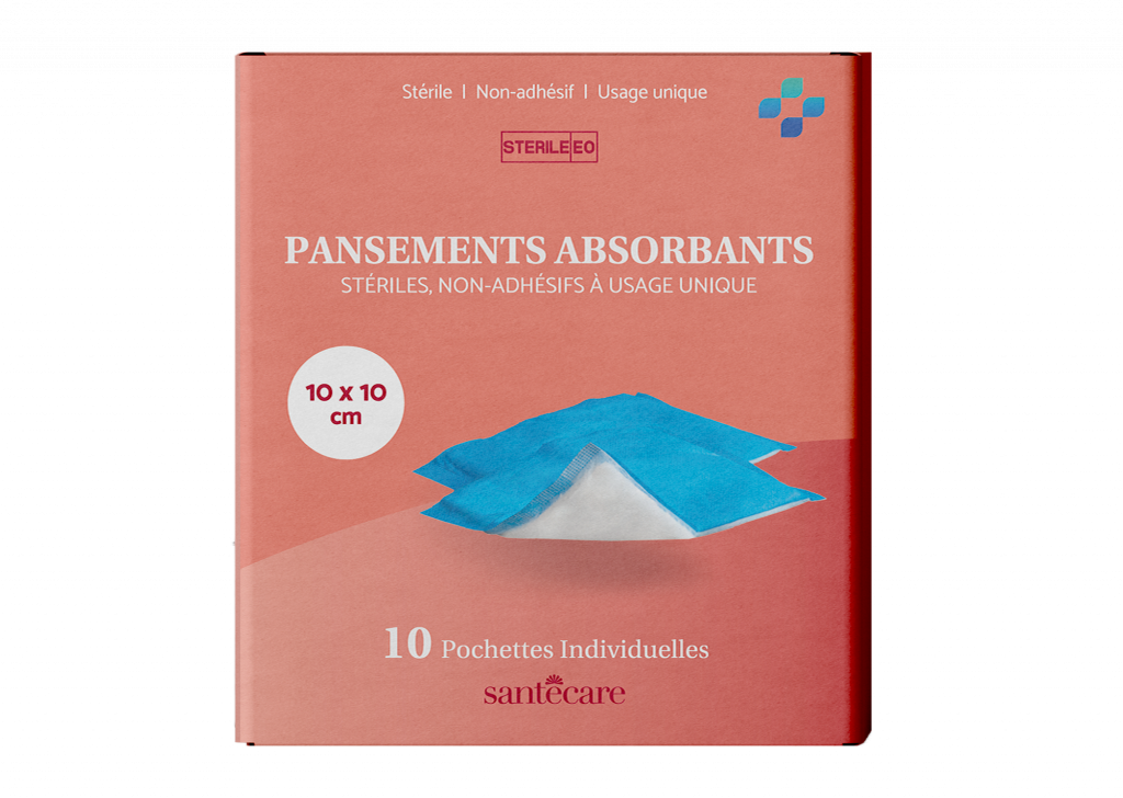 Pansements absorbants - 10 x 10 cm - LPPR SANTECARE - IDC-Pharma