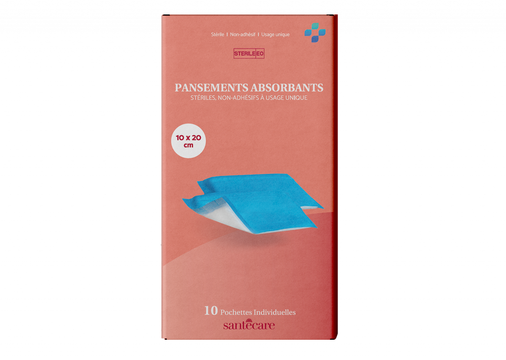 Pansements absorbants - 10 x 20 cm - LPPR SANTECARE - IDC-Pharma